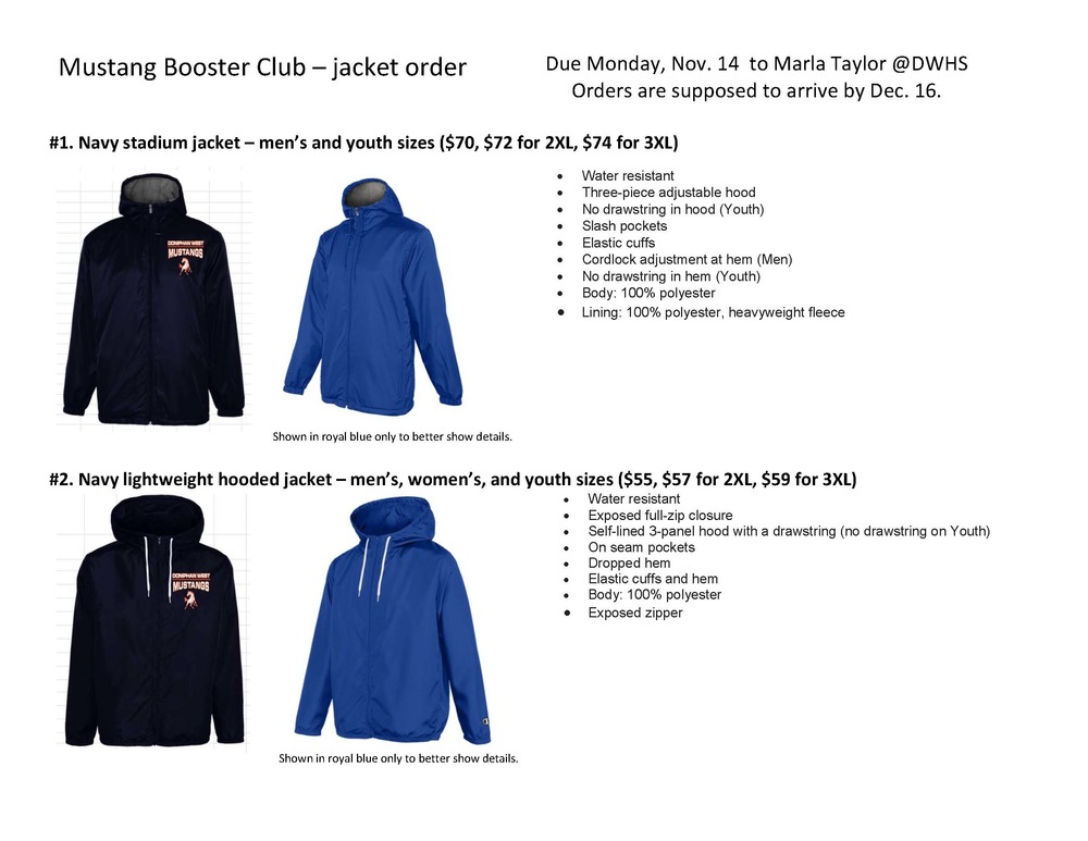 Booster Club Selling Jackets | Doniphan West USD 111